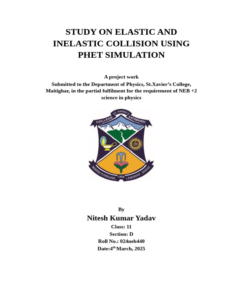 Study On Elastic and Inelastic Collision Using Phet Simulation | PDF | Collision | Momentum