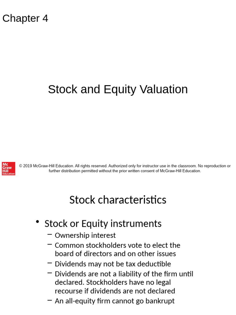 CH 5 - Stock and Equity Valuation | PDF | Equity (Finance) | Valuation ...