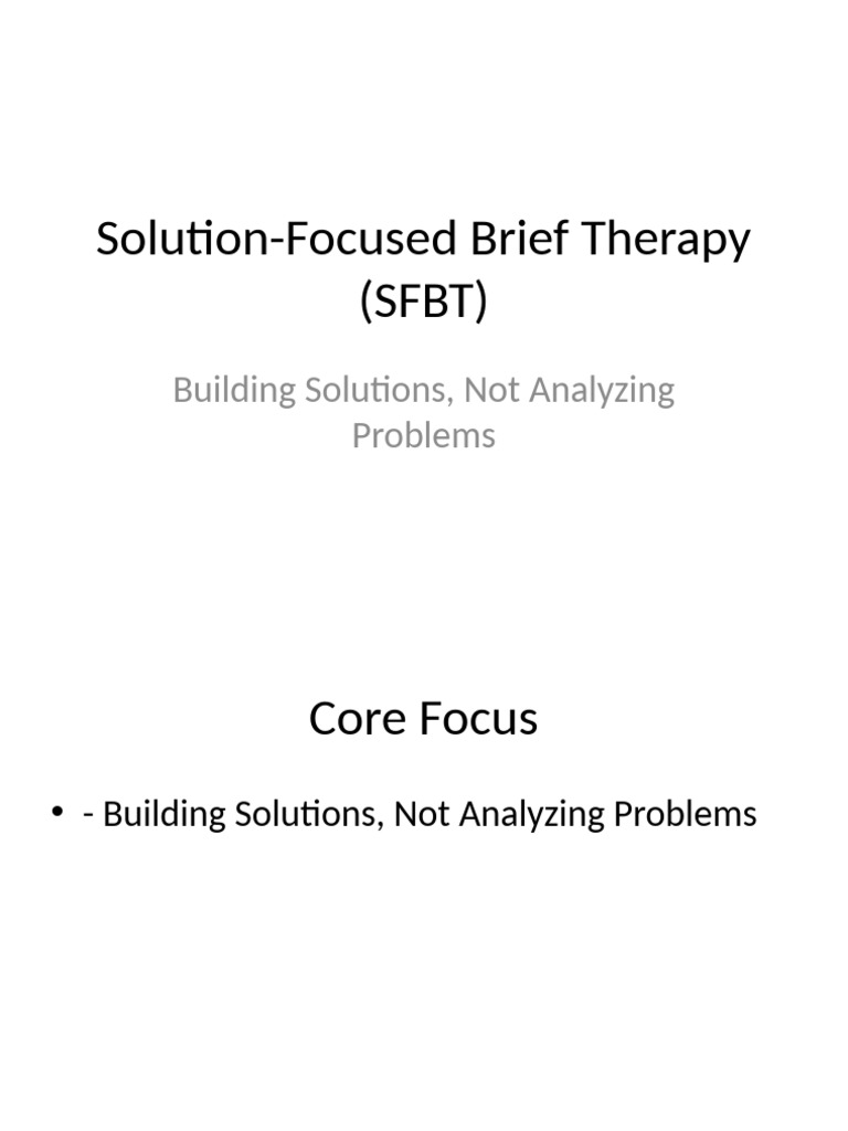 Solution Focused Brief Therapy | PDF