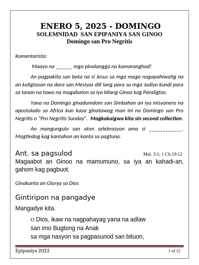 Epiphany 2025misalet | PDF