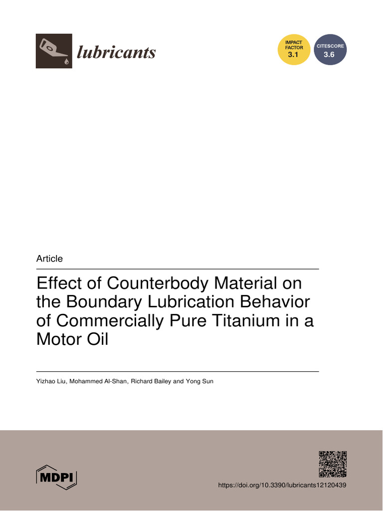 Effect of Counterbody Material on the Boundary Lubrication Behavior of ... Effect of Counterbody Material on the Boundary Lubrication Behavior of ...