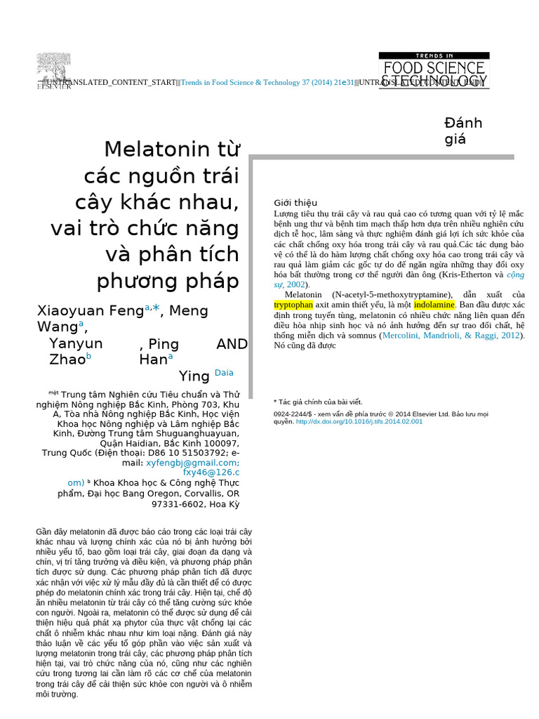 Melatonin From PDF | PDF