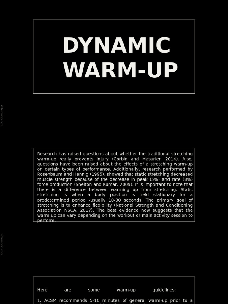 Pe 32 - Dynamic Warm Up Exercises | PDF | Flexibility (Anatomy) | Foot