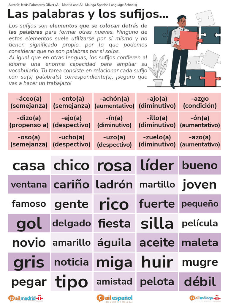 Ejercicios de Sufijos en Español | PDF