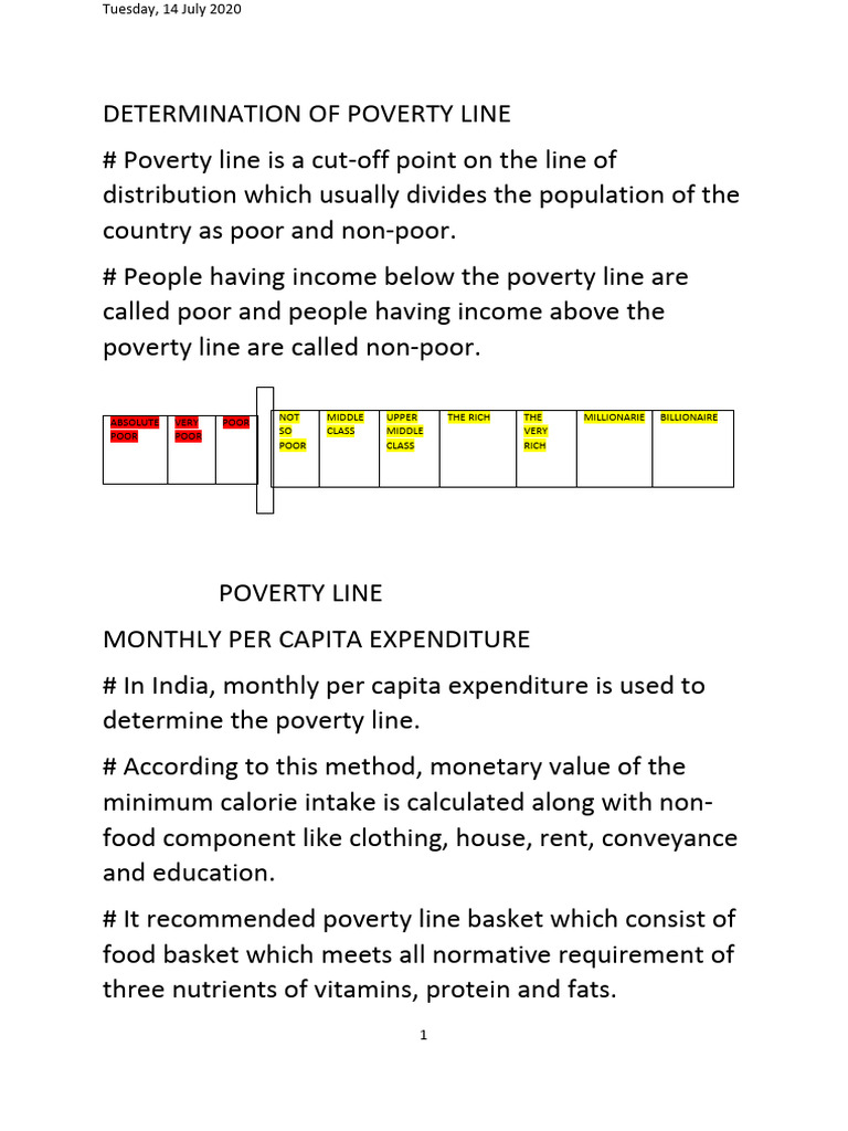 DETERMINATION OF POVERTY LINE NOTES File 2 | PDF | Poverty Threshold ...