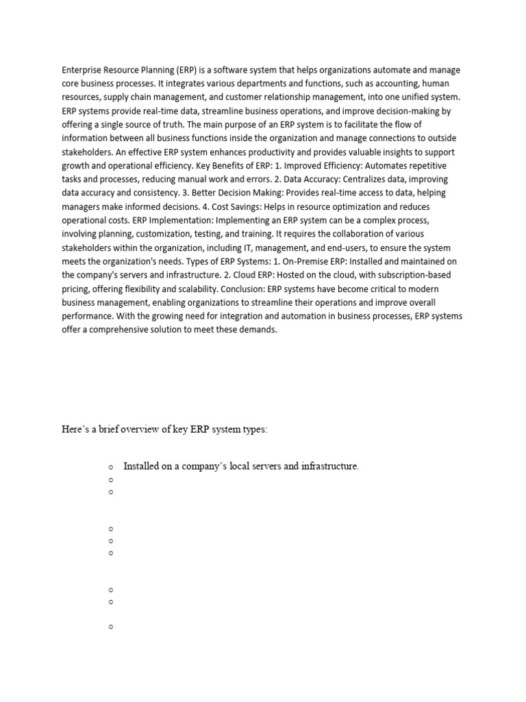 Enterprise Resource Planning | PDF | Enterprise Resource Planning | Cloud Computing