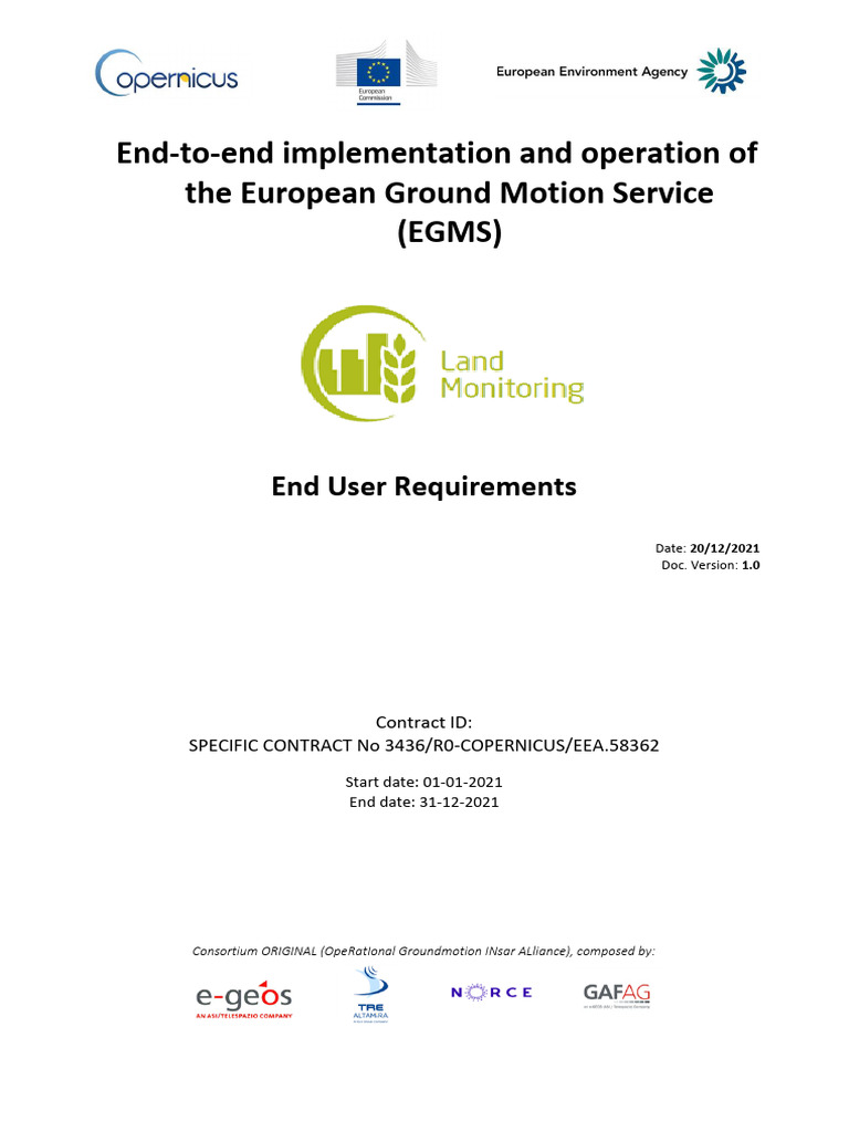 EGMS End User Requirements Document EGMS-D15-URD-SC1-8.0-017 - 1.0 ...