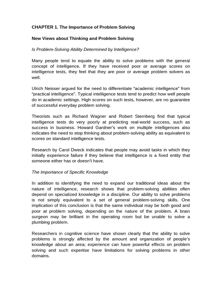 (John D. Bransford) (Barry S. Stein) (The Ideal Problem Solver) | PDF | Intelligence | Thought