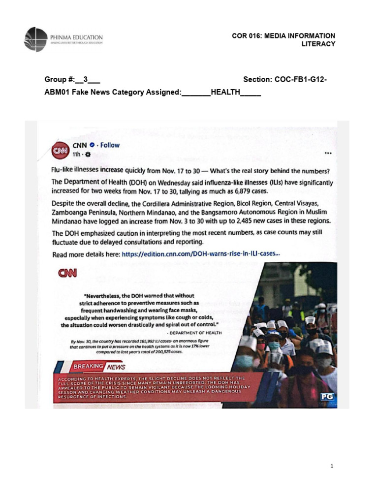 Health Group3 Fb1 g12 Abm01 | PDF | News | Human Communication