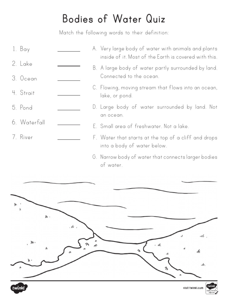Bodies of Water Quiz and Answers | PDF