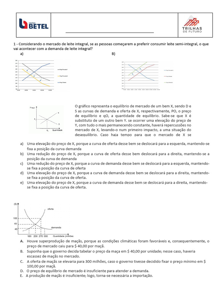 prova segundo semestre ADM | PDF | Oferta e procura | Demanda