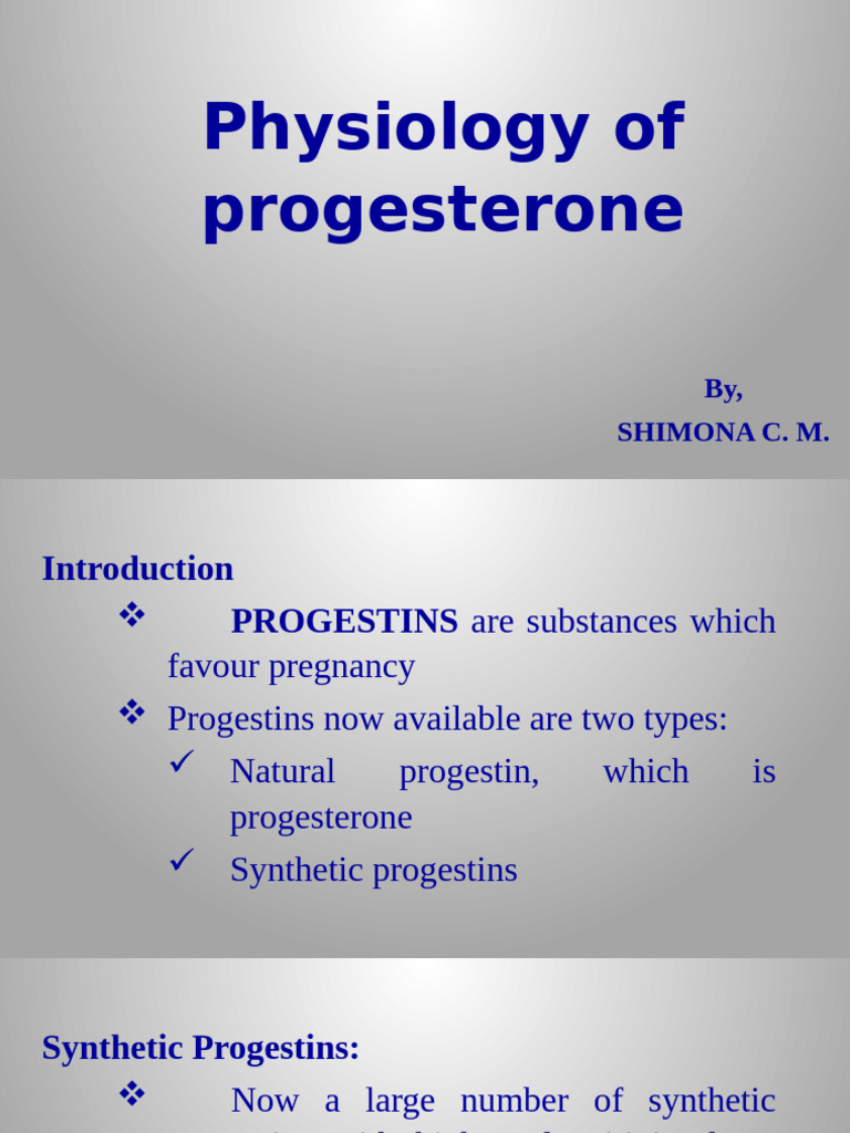 Progesterone: Physiology and Functions | PDF | Menstrual Cycle ...