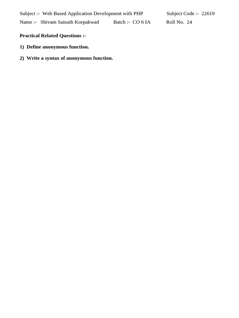 Practical 6 (A) | PDF