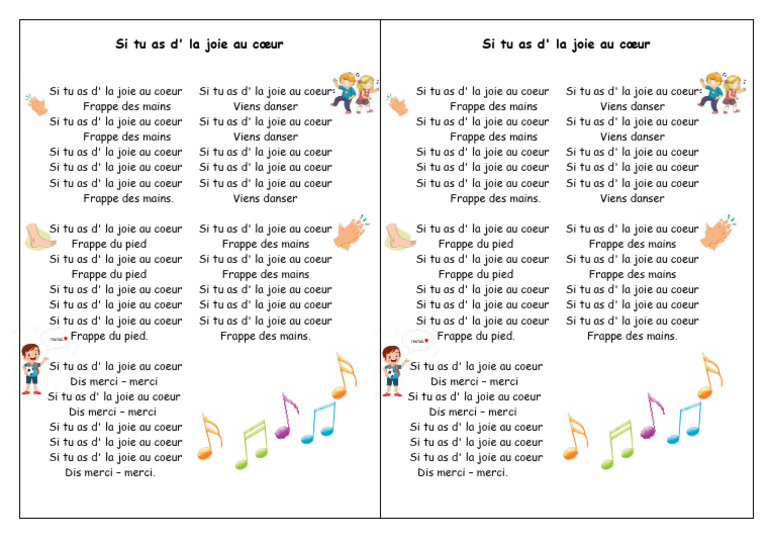 Si Tu As D'la Joie Au Coeur | PDF