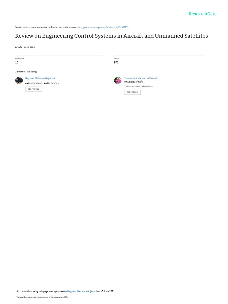 Review 87 ControlSystems | PDF | Unmanned Aerial Vehicle | Aviation