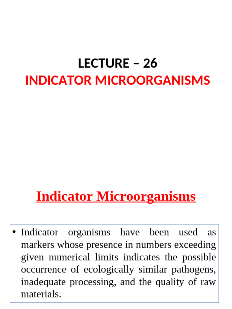 Indicator Microorganisms | PDF | Escherichia Coli | Bacteria