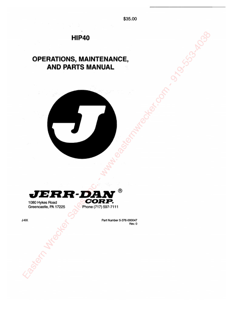 Jerr-Dan-Hip40-Wrecker P39 | PDF