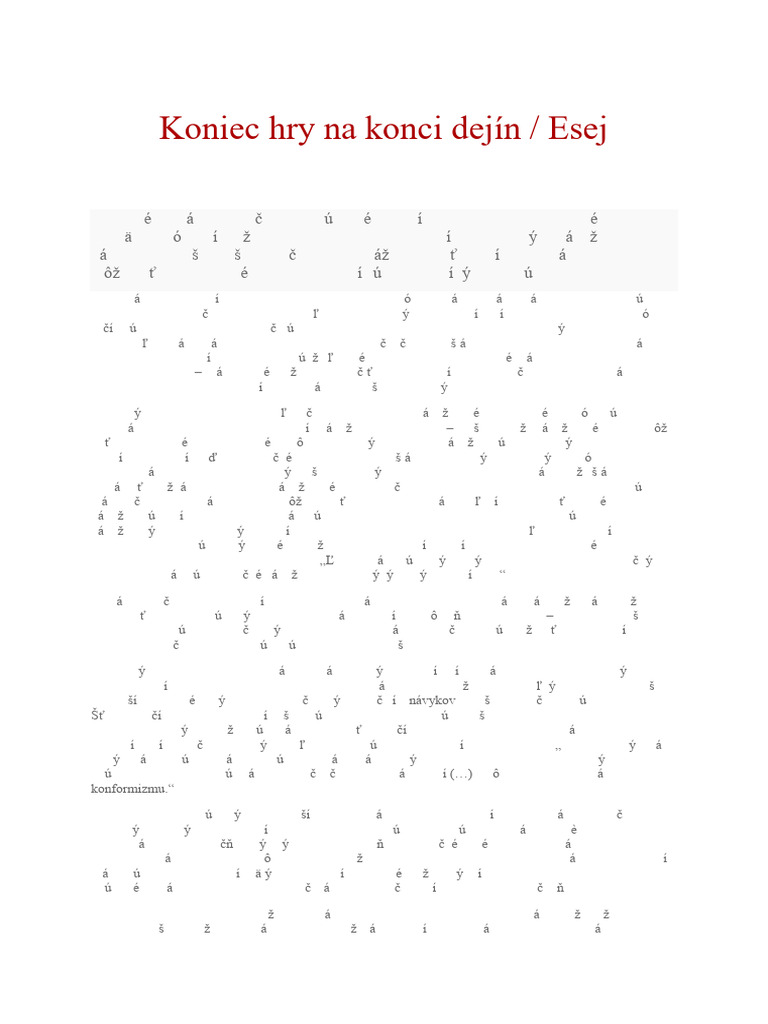Fukuyama - F - Koniec Hry Na Konci Dejin | PDF