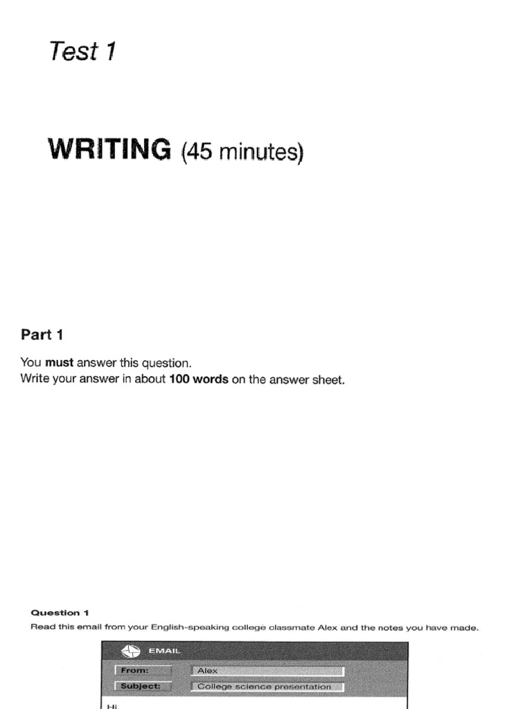 PET (Writing Test) | PDF