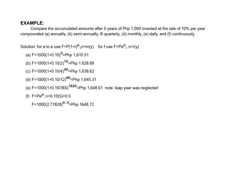 3 4b Continuous Compounding Sample Problem | PDF