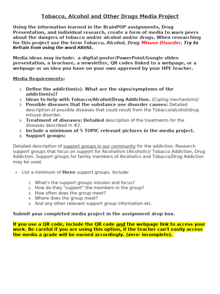 2023_Tobacco_Alcohol_and_Other_Drugs_Media_Project-_8th_grade | PDF ...