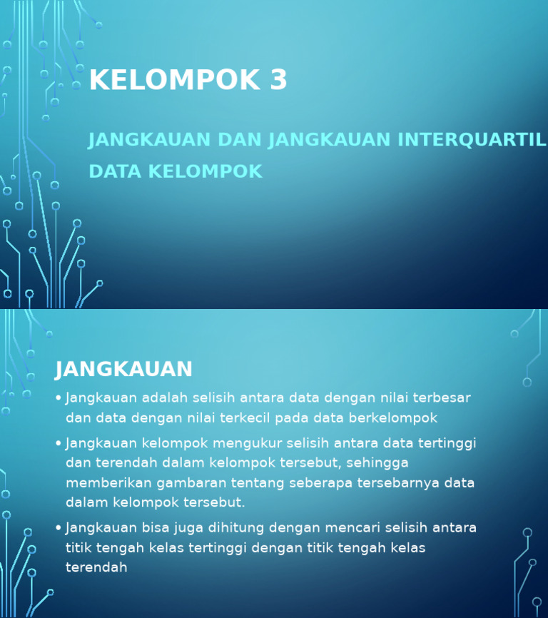 Ppt.kelompok 3 Jangkauan Dan Jangkauan Interquartil Data Kelompok | PDF