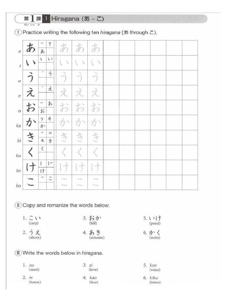 Hiragana Sheets Total Practice | PDF