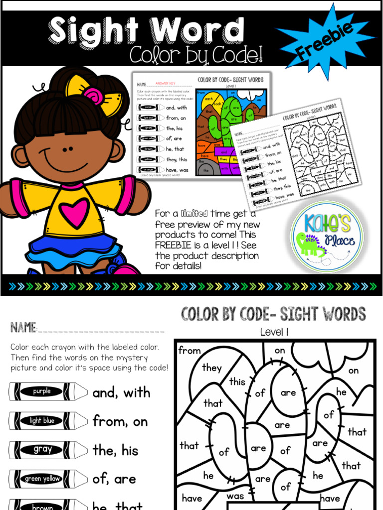 Sight Word: Color by Code! | PDF