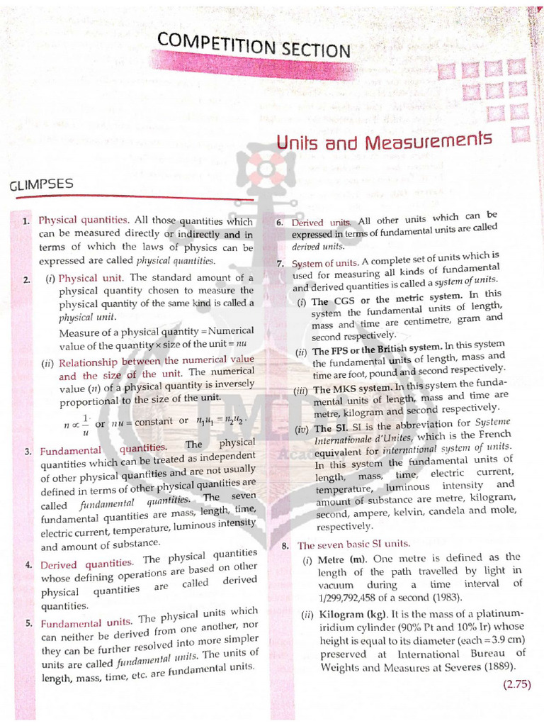 Unit and Measurements PDF | PDF