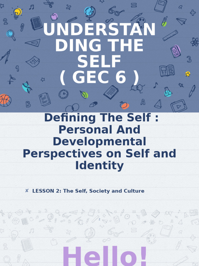 UNDERSTANDING THE SELF presentation | PDF | Self | Gender