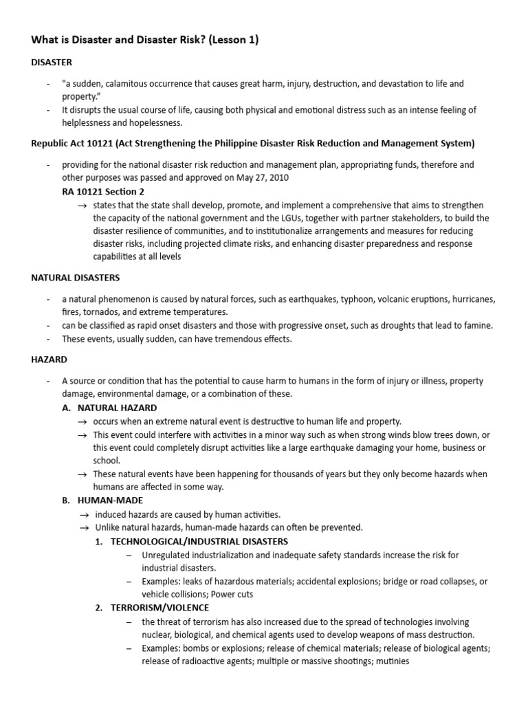 DRRR Lesson 1&2 | PDF | Natural Disasters | Hazards