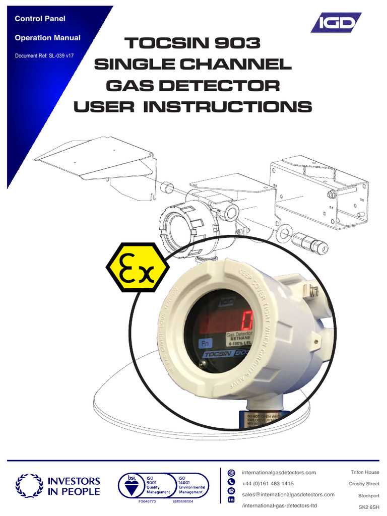 Tocsin 903 Gas Detector User Manual | PDF | Sensor | Calibration
