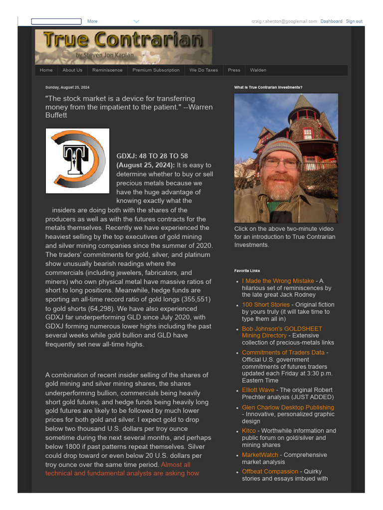 True Contrarian - The Stock Market Is A Device For Transferring Money ...