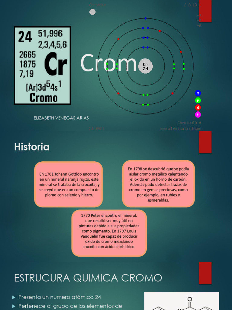Propiedades y Funciones del Cromo | PDF | Cromo | Compuestos químicos