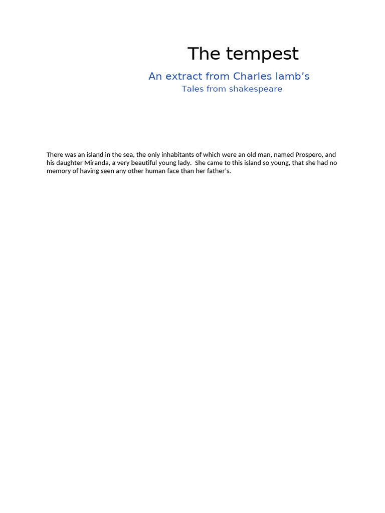 The Tempest | PDF