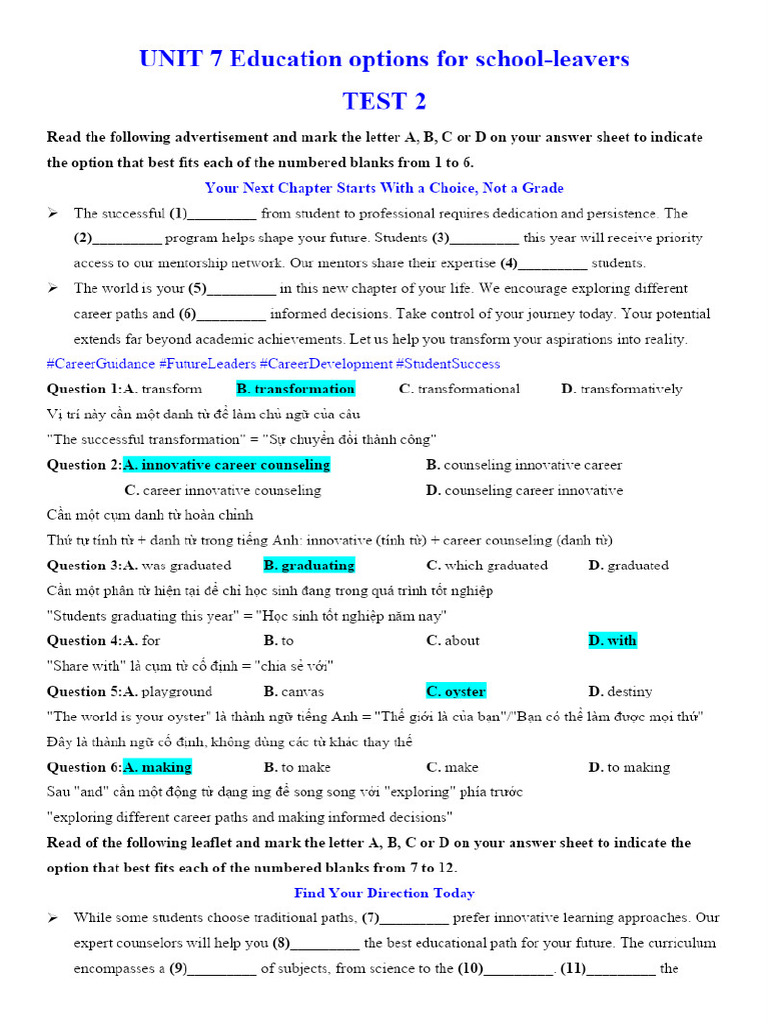 Unit 7 Grade 11 Test 2 Keydocx 1600 PDF - Gdrive.vip | PDF