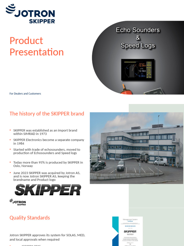 Jotron SKIPPER Product Overview | PDF | Manufactured Goods | Equipment