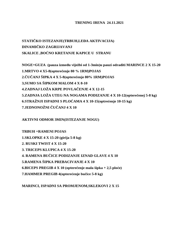 Trening 24 11 | PDF