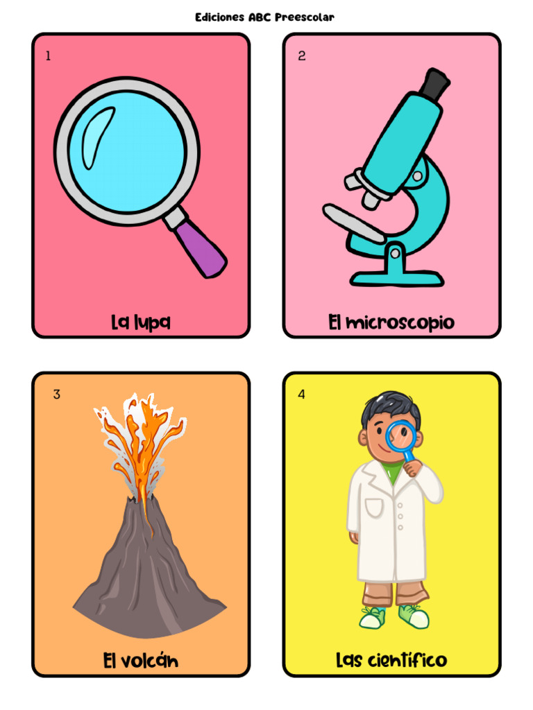 Lotería de la Ciencia para Preescolar | PDF | Óptica | Ligero