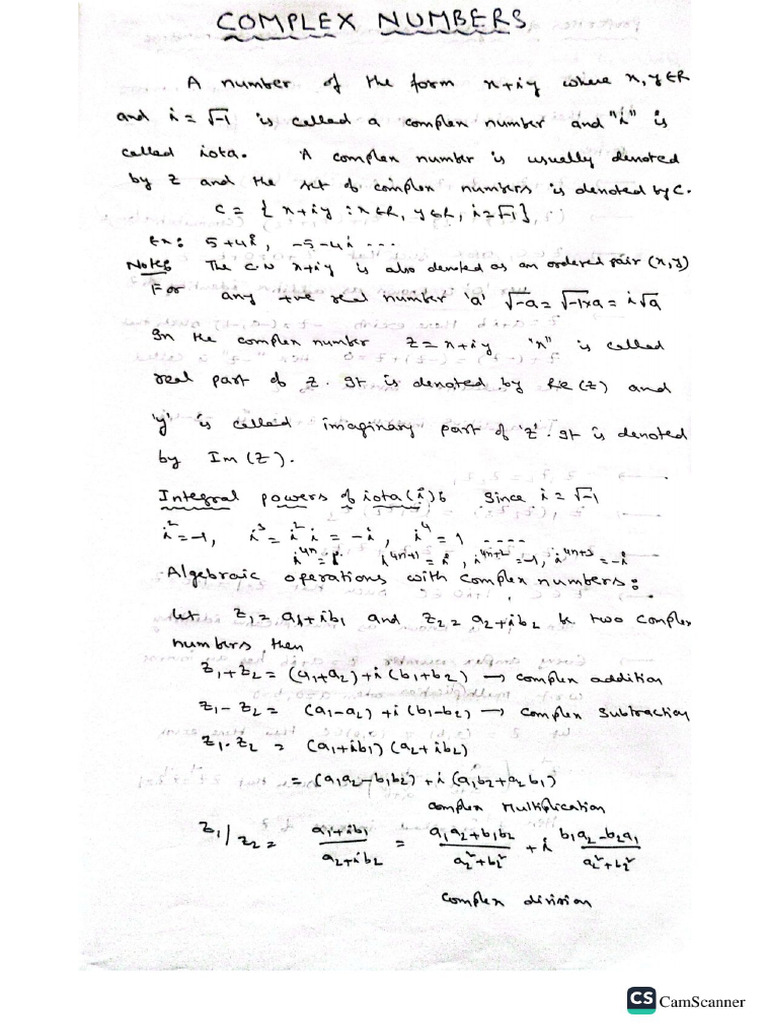 complex numbers concept | PDF