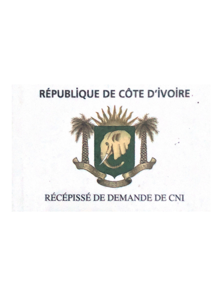 Récépissé de Demande de Cni | PDF