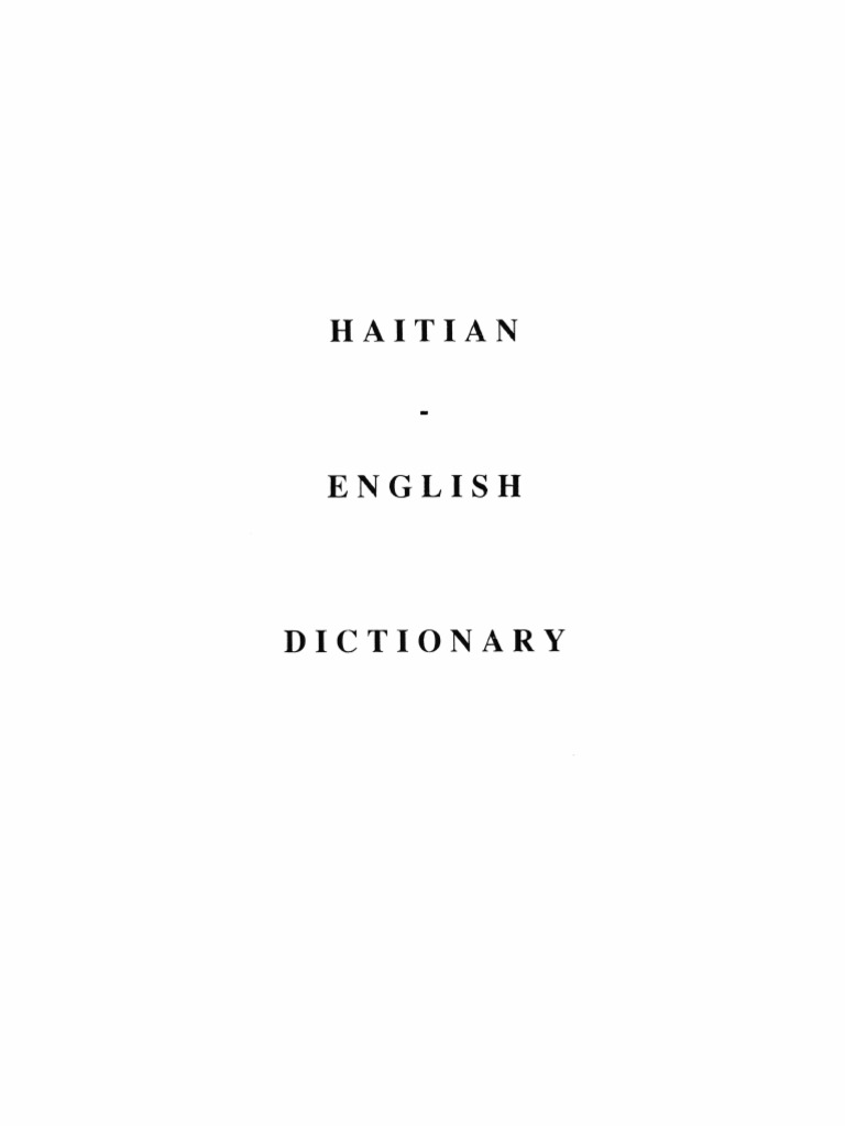 Haitian-English Dictionary Overview | PDF | Noun | English Language