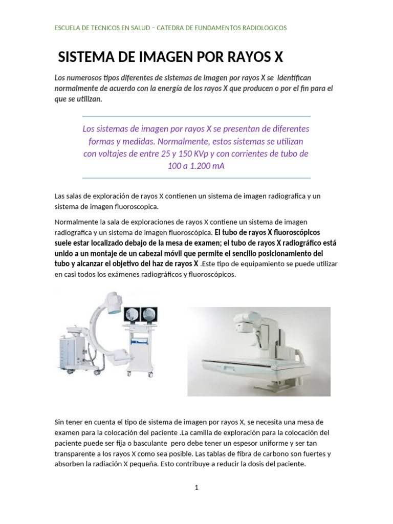 El Sistema de Imagen Por Rayos x y Tubo de Rayos x 2019_3c45e79f2292dd728f50896a5bc33f5b | PDF ...