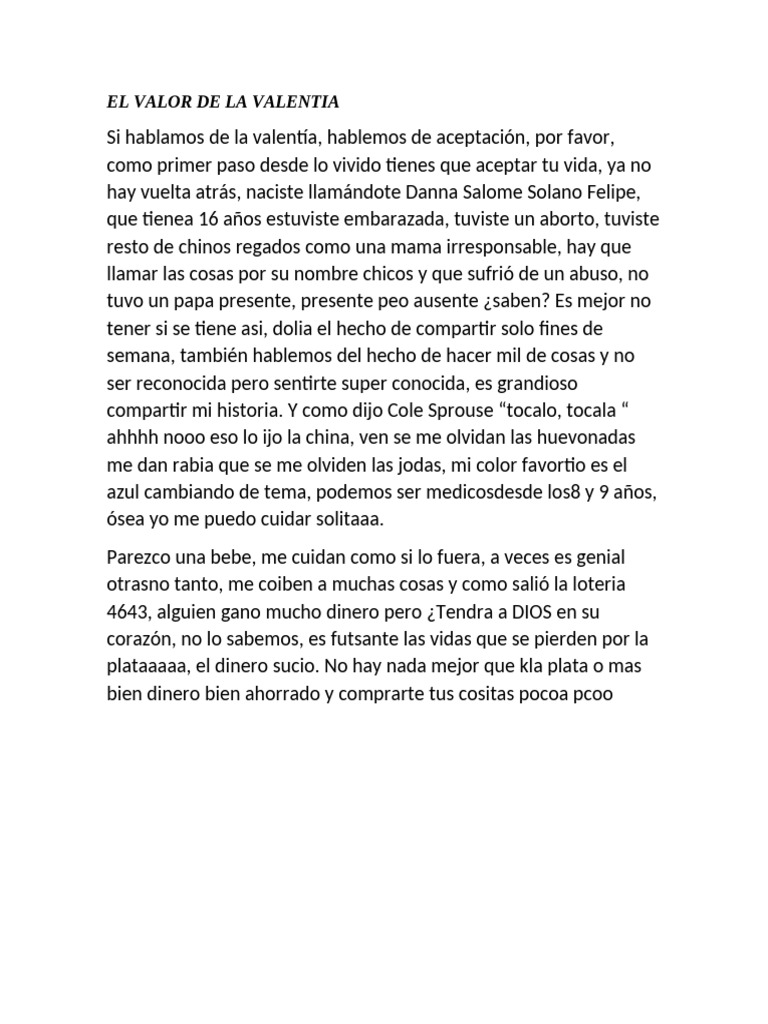 El Valor de La Valentia | PDF