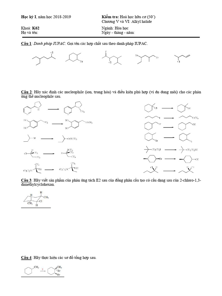Chapter 5 Alkyl halide 2019 | PDF