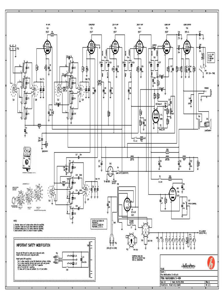 Hallicrafters S 40A Redrawn Schematic | PDF