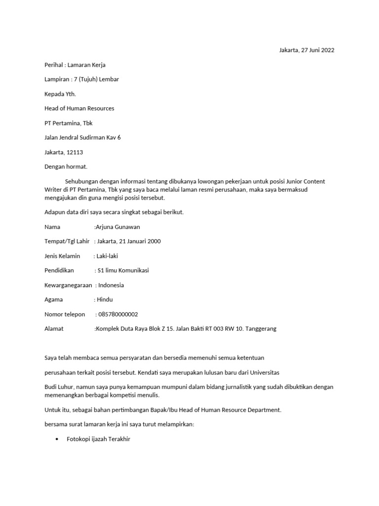 Contoh SLK Baru | PDF