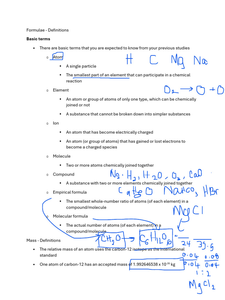 Formulae-ol | PDF | Ion | Atoms