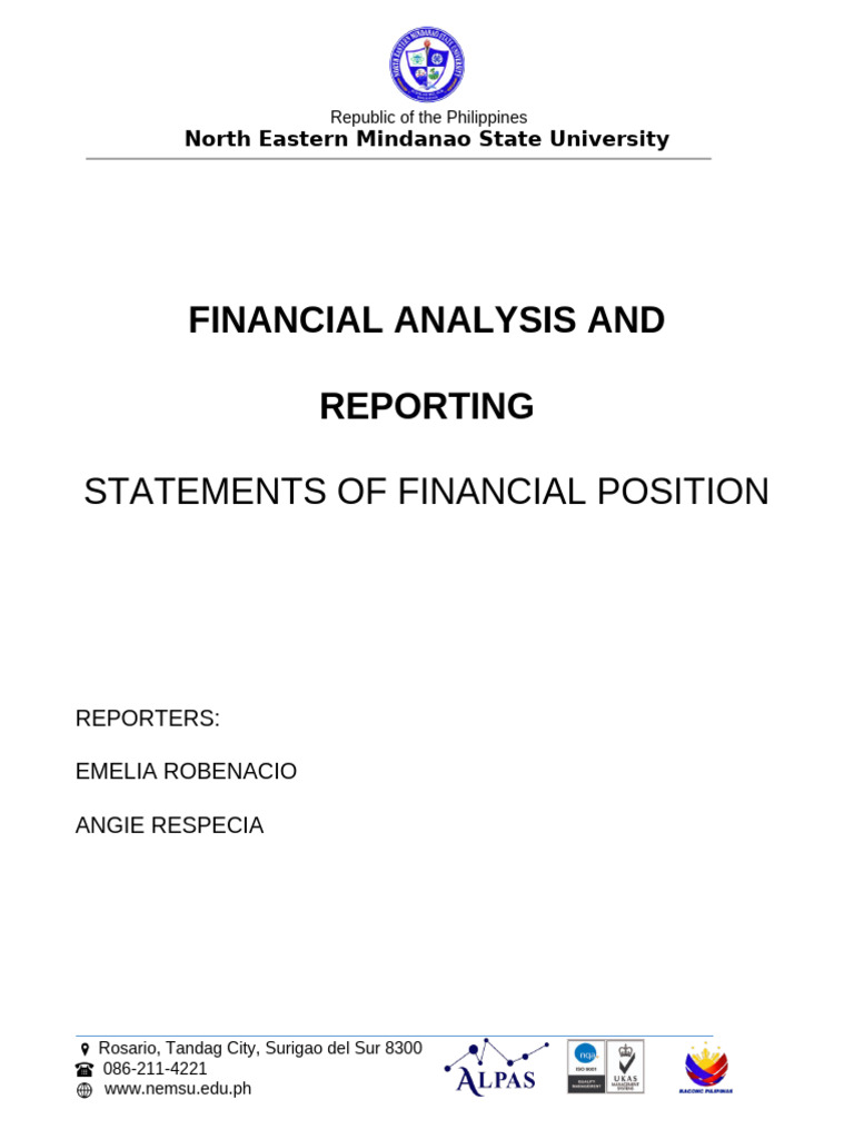 Handout Statement of Financial Positions | PDF | Balance Sheet | Equity ...