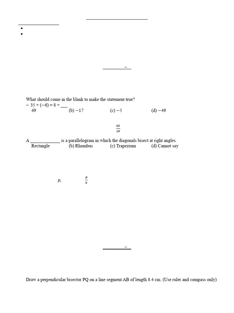 G-6 SA2 Sample paper 2024-25 | PDF | Elementary Geometry | Euclidean ...